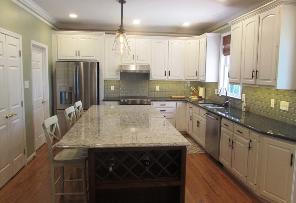 Kitchen remodel in Frederick with green painted walls - Talon Construction